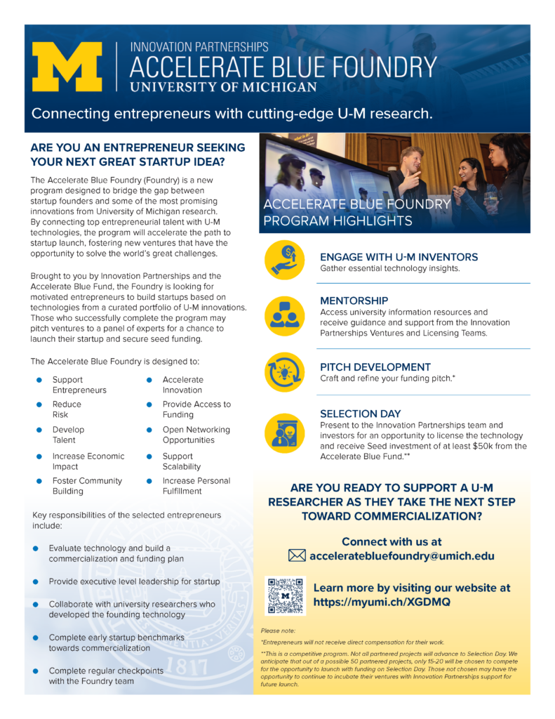 Accelerate Blue Foundry - UM - Innovation Partnerships