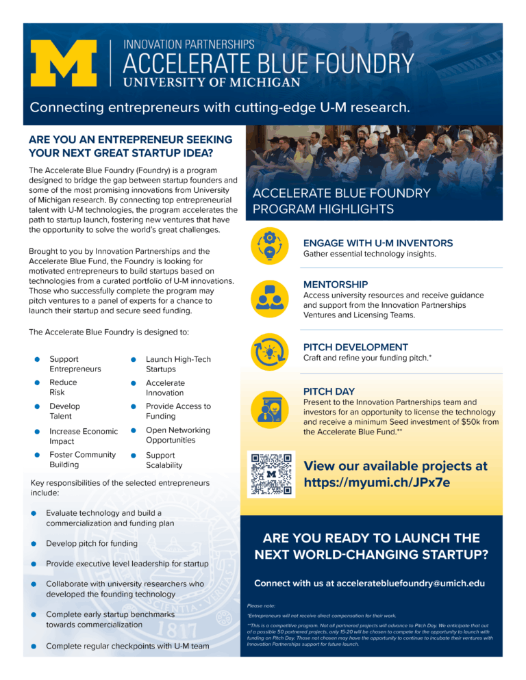 Accelerate Blue Foundry - UM - Innovation Partnerships